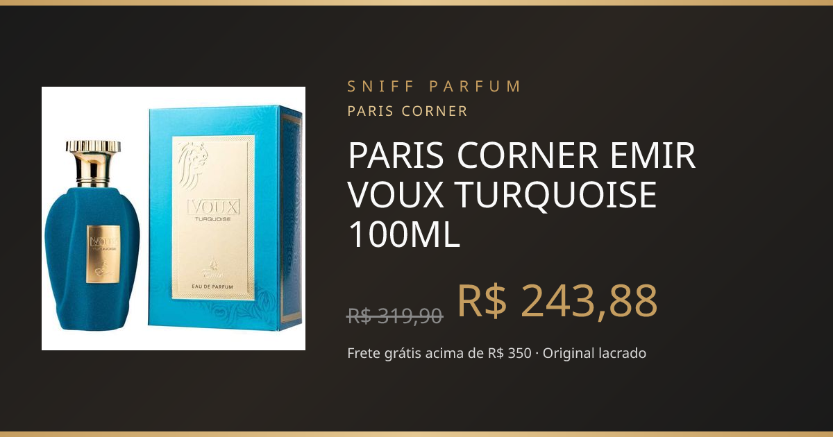 PARIS CORNER EMIR VOUX TURQUOISE 100ML | Sniff Parfum